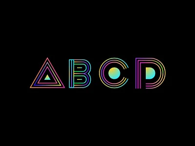 Abcd of typography colors font alphabet design line graphic colors ...