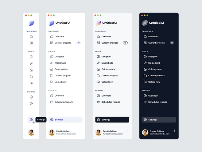 Sidebar navigation