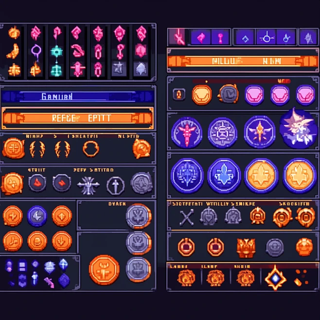 像素风游戏UI (53)-花瓣网