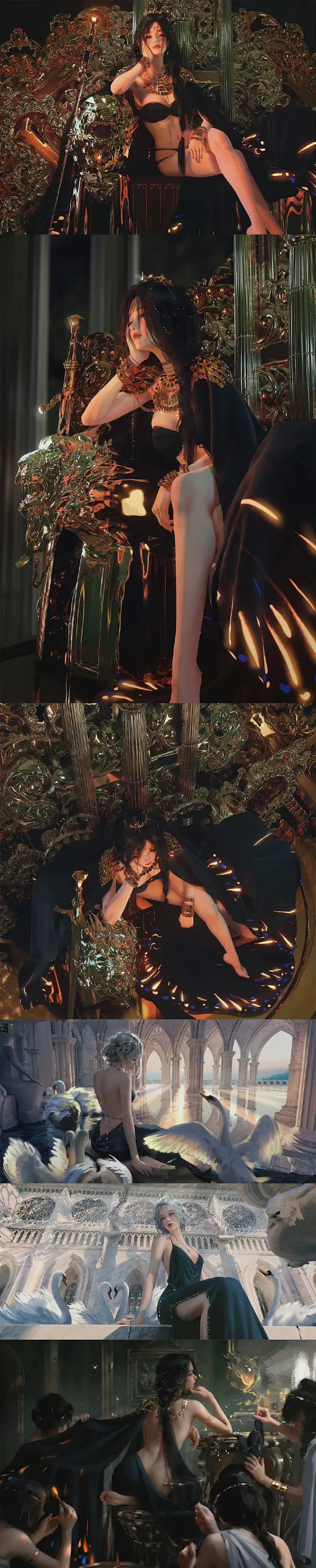 国人插画师王凌（wlop)笔下的美女系列人物插画作品（壁纸）-花瓣网