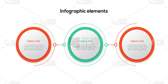 Business process chart infographics with 3 step ci