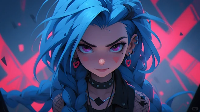 MidJourney｜金克丝 ｜4K 16:9电脑壁纸-花瓣网