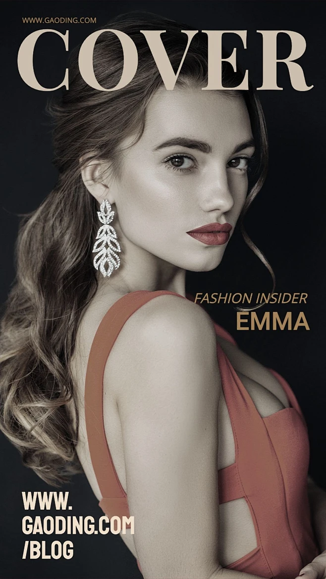 Magazine cover style Woman Personal Show Typesetting Instagram story素材-花瓣网