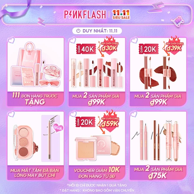 Bảng phấn mắt PINKFLASH PinkDessert độ lên màu cao nhũ ánh kim lâu trôi ...