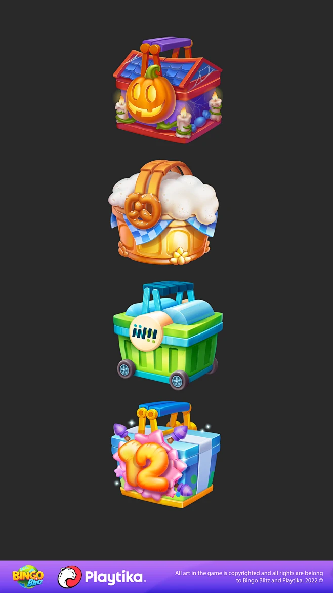 Event baskets | Chests | Game art | UI-花瓣网