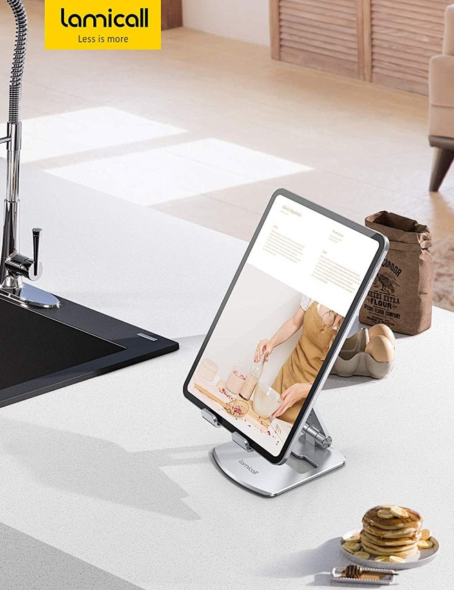 Amazon.com: Lamicall Adjustable Tablet Stand Holder - Foldable Tablet ...