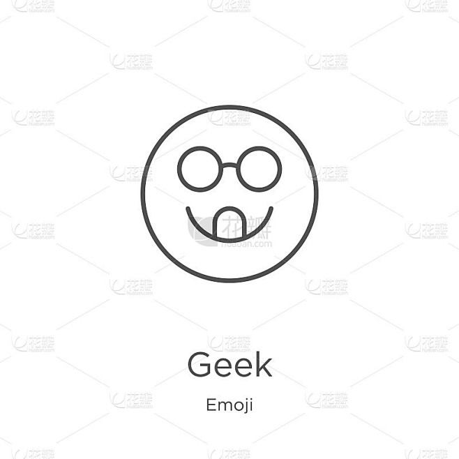 geek icon vector from emoji collection. Thin line