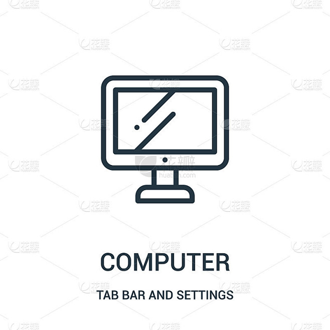 computer icon vector from tab bar and settings col