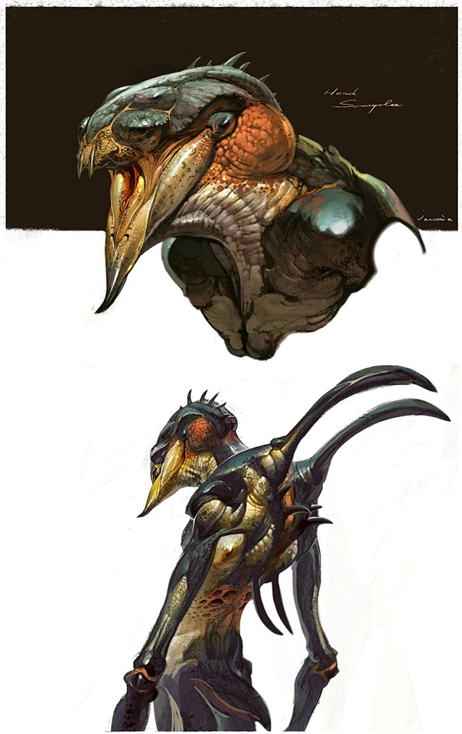 Head & Back 2D digital creature illustration created by APD Inc. artist ...