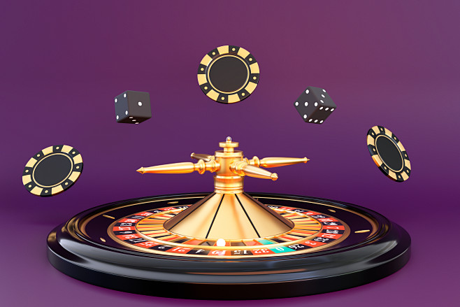 realistic-casino-roulette-table-chips-playing-dice-gambling-concept ...