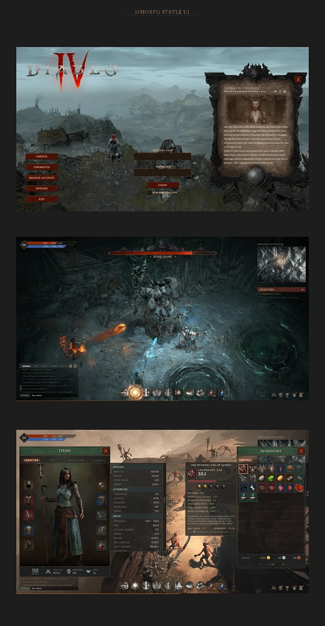 MMO RPG Game UI Practice For Diablo IV : Game UI Practice for “DIABLO ...