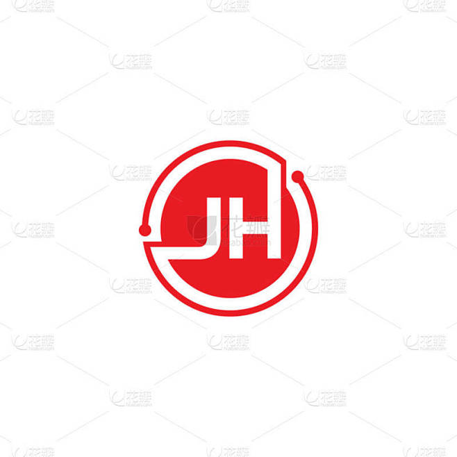 Jh字母图标设计模板元素