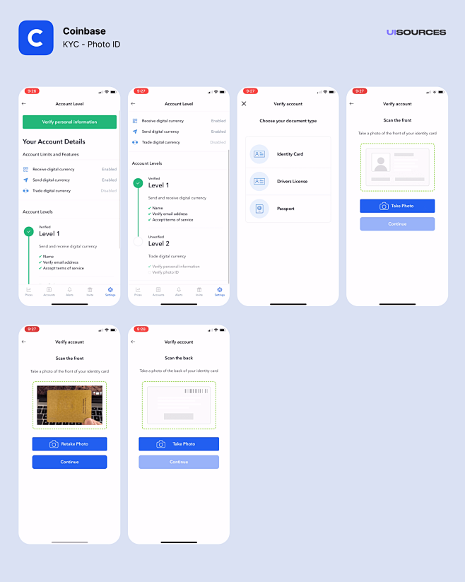 Coinbase - Screenshots | UI Sources : This post explains how Coinbase's KYC photo ID ...