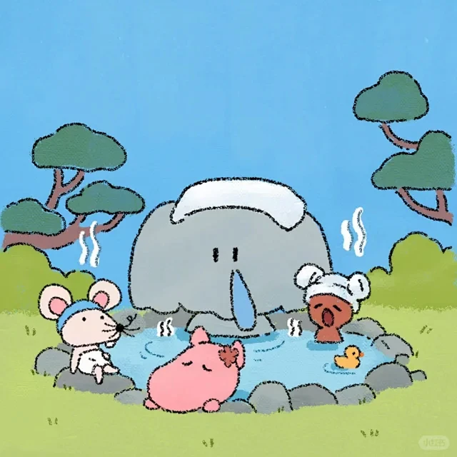 温泉池子插画 - 小红书搜索-花瓣网