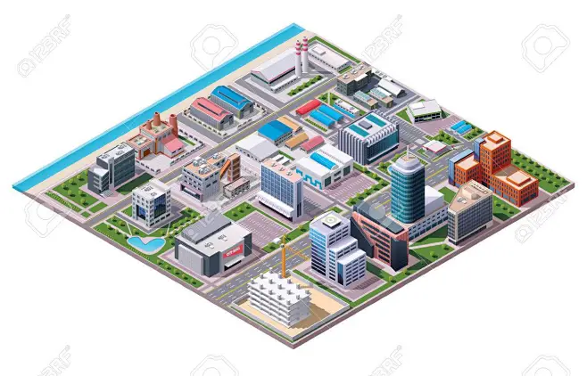 Isometric industrial and business city district map : 123RF 圖庫 - 數百萬張高創 ...