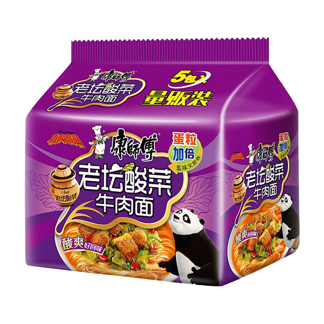 康师傅经典五连包酸菜牛肉面