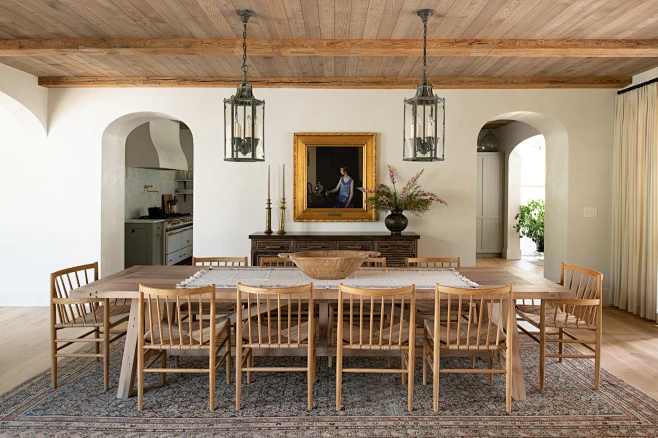 Inspiration for a french country light wood floor, beige floor, exposed ...
