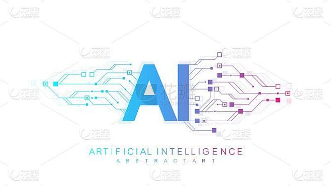 人工智能标志，图标。向量符号AI，深度学习区块链神经网络概念。机器学习，人工智能，ai。