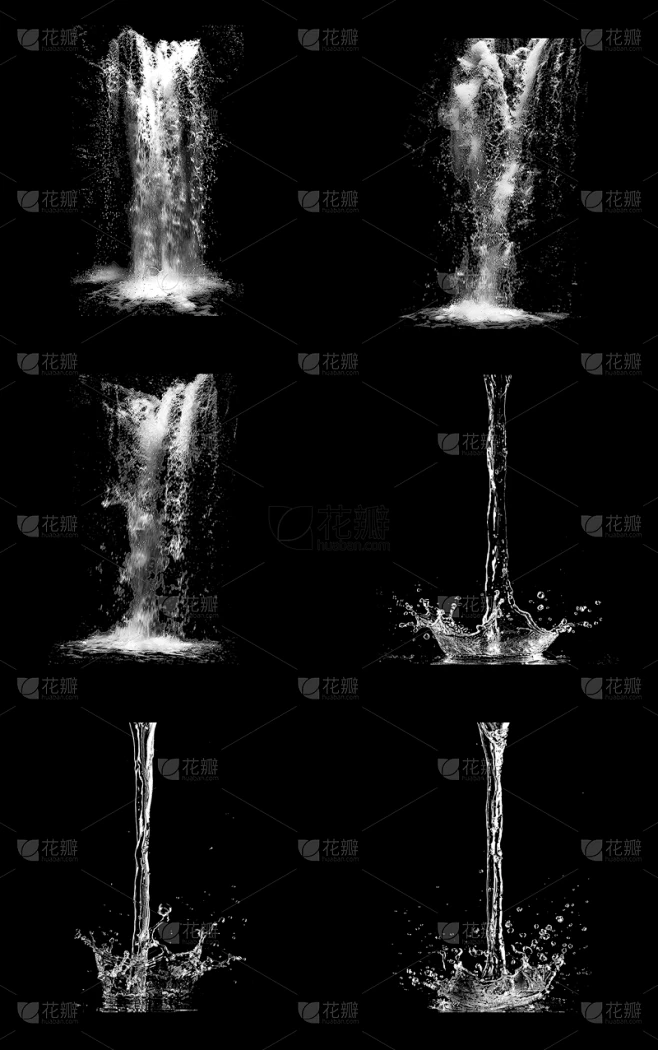 特效通用透明水流瀑布元素素材素材-花瓣网