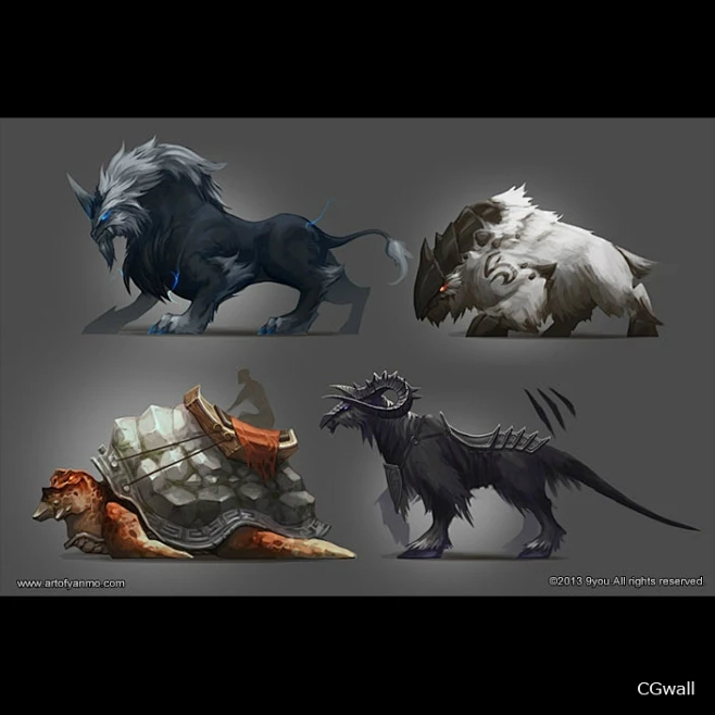 CGwall游戏原画网站_4个怪兽图-花瓣网