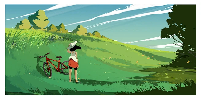 草原场景原画草地场景来自cgbook.cn (677)-花瓣网