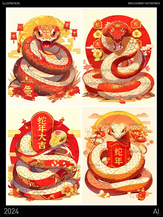 国潮风 | 生肖蛇 | 蛇年主题-花瓣网