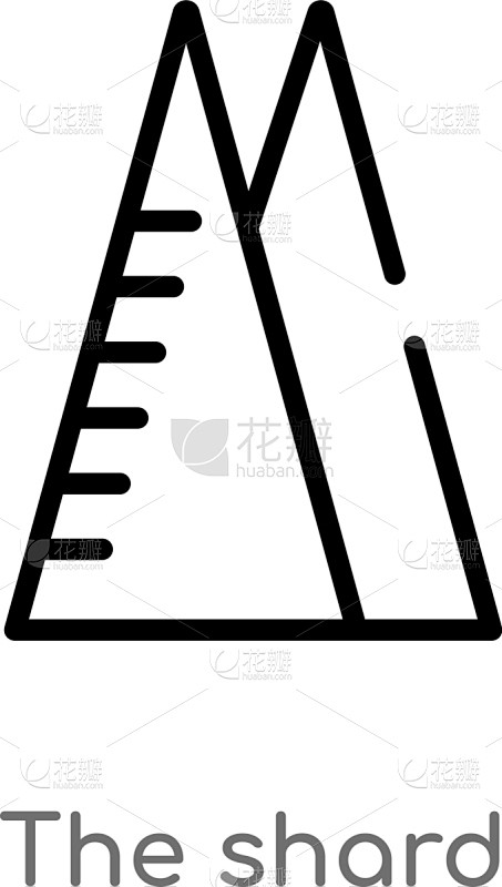outline shard icon isolated black simple line