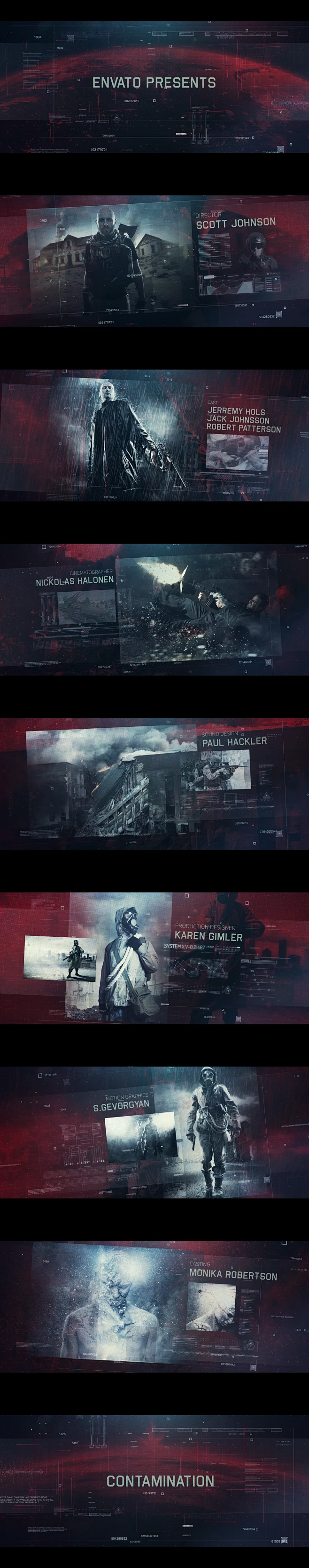 epic credits futuristic grunge holographics HUD elements Interface iro ...