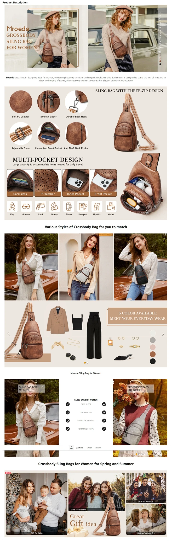 Sling-Bag-Crossbody-Bags-for-Women-with-Adjustable-Strap-Fanny-Packs ...