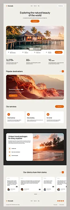 Nomadic - Travel Landing Page by Vlanner on Dribbble-花瓣网