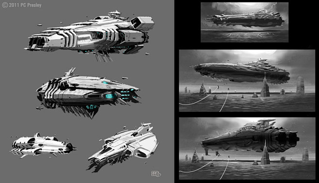 科幻战舰原画科幻载具原画科幻原画来自cgbook.cn (415)