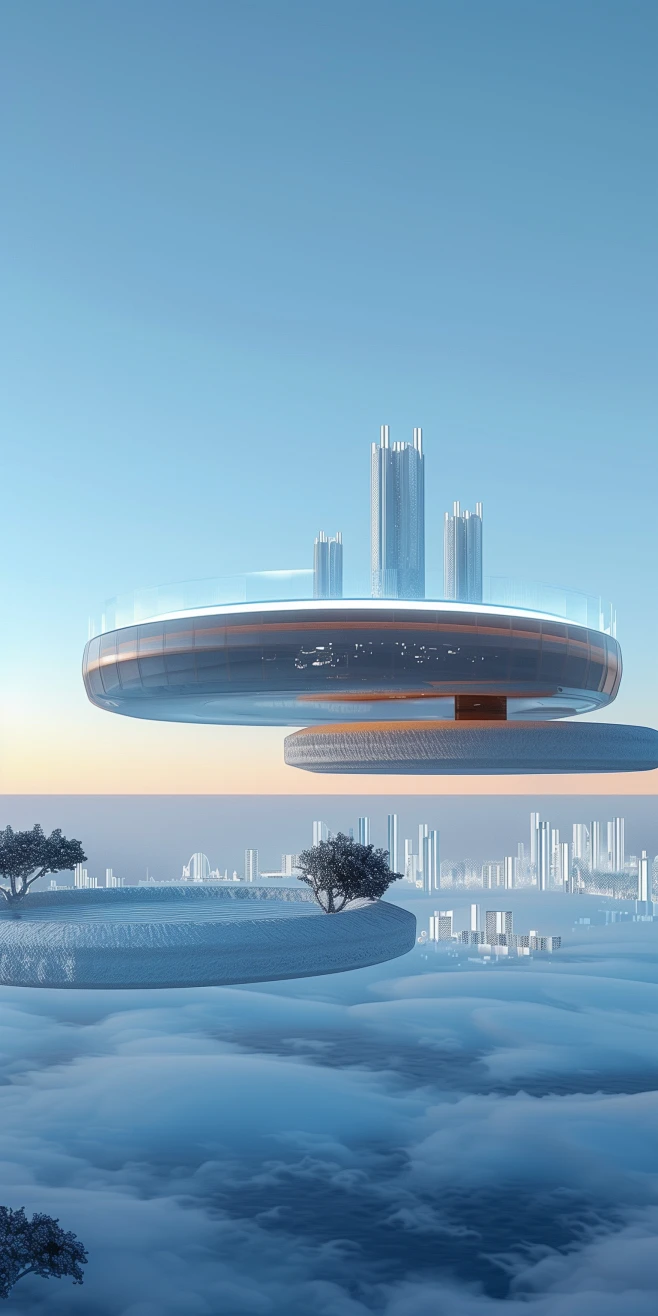 lingyugg_3D_a_building_on_a_minimalist_circular_platform_made_o ...