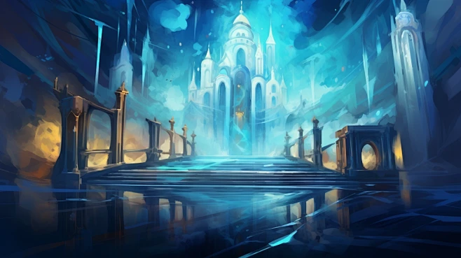 A_castle_with_a_staircase_and_a_bell_tower_with_many_detail_a5b152e8 ...