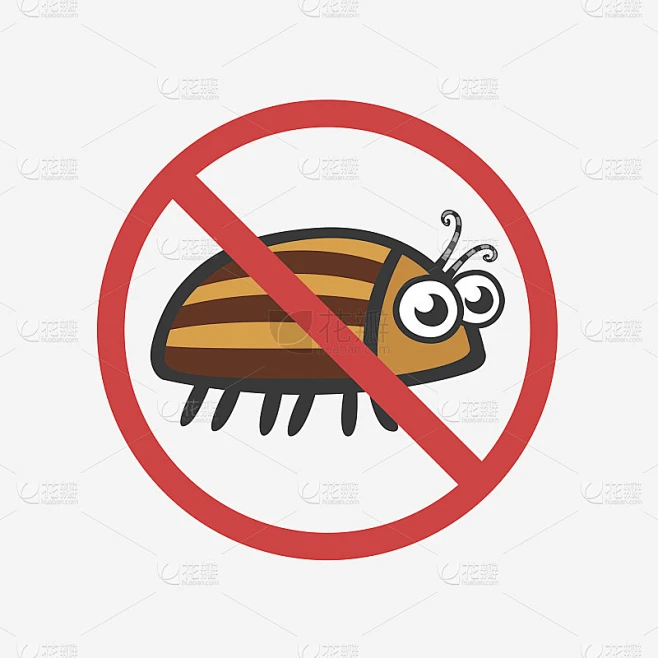 有趣的科罗拉多马铃薯甲虫。设计的平面矢量图标素材-花瓣网