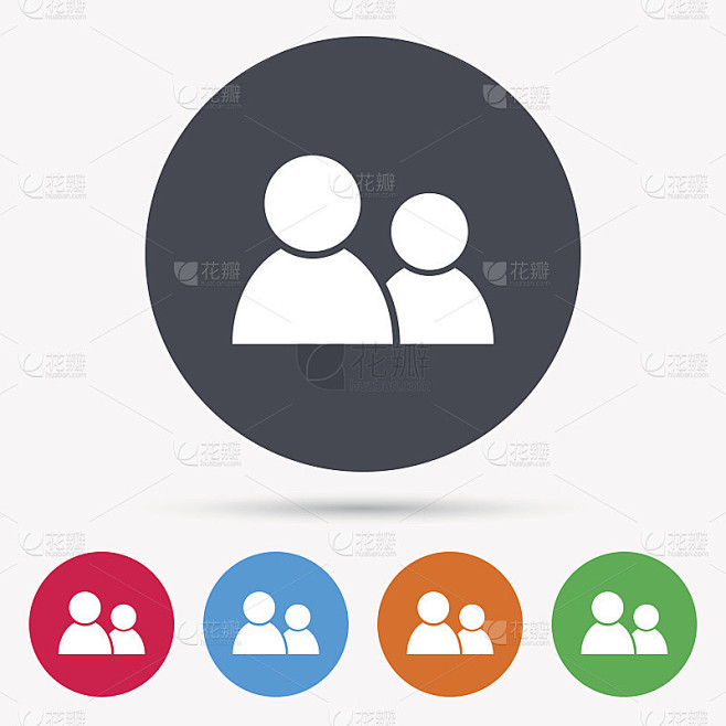 朋友图标。一群人签名。