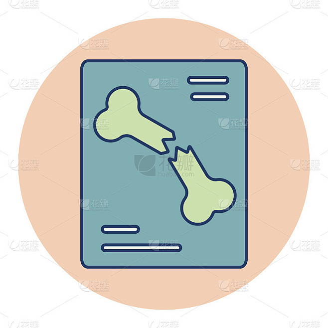 骨折x线扫描矢量图标