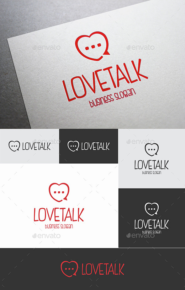爱谈标志——符号标志模板Love Talk Logo - Symbols Logo Templates机构博客,泡沫,聊天,谈话,约会,约会 ...