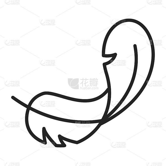 羽毛图标矢量隔离。柔软的象征
