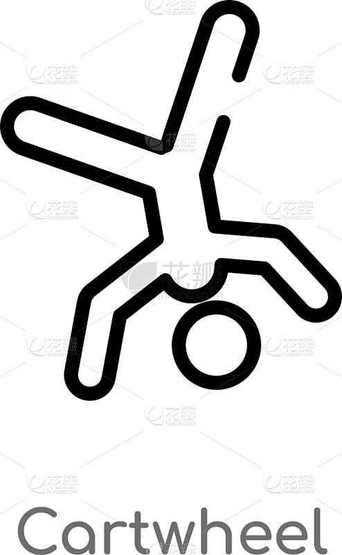 outline cartwheel icon isolated black simple line