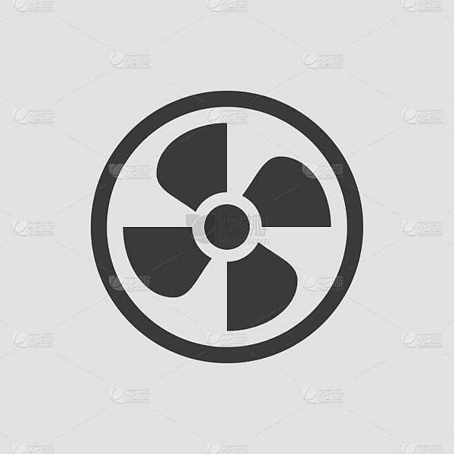 Exhaust fan icon isolated of flat style.