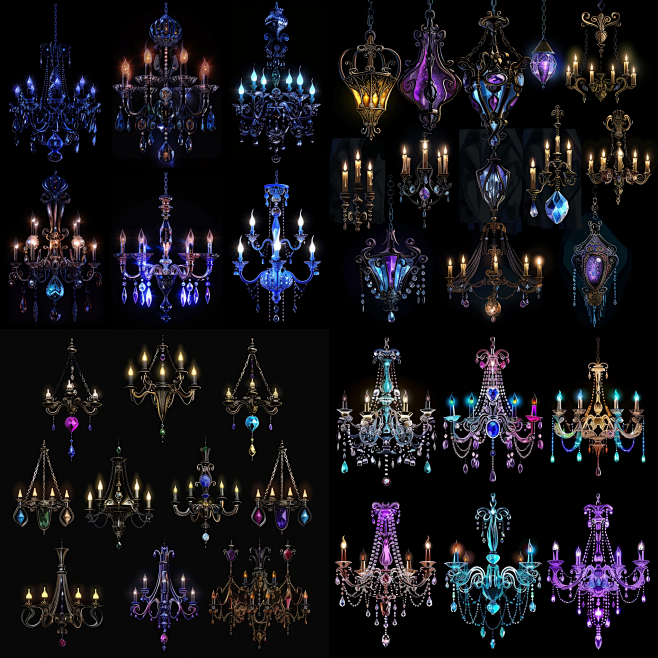lurkerlurkingv8754_9_sets_of_Gothic_chandelier_design_animation_7e66a7c1-3420-4fd4-b36d-b4d522173609