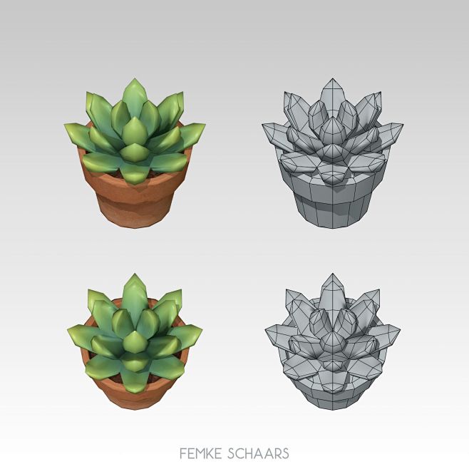 Low-Poly Stylized Flower Pot Plants Pack | 3D model : Model available ...
