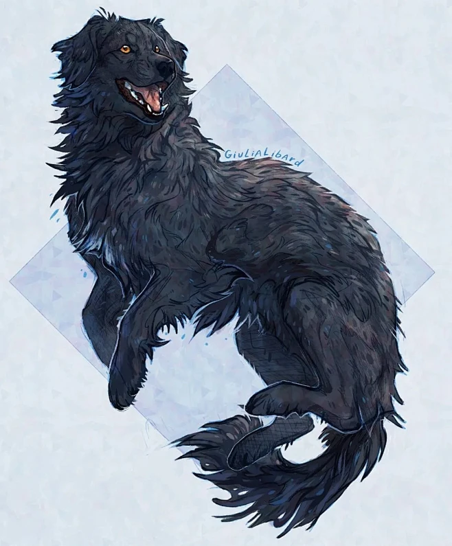 Giulialibard 作品的主题大多是猫狗狮虎等等动物，灵动飘逸的体态，还有对毛发的独特画法，给人软绵蓬松的感觉。-花瓣网