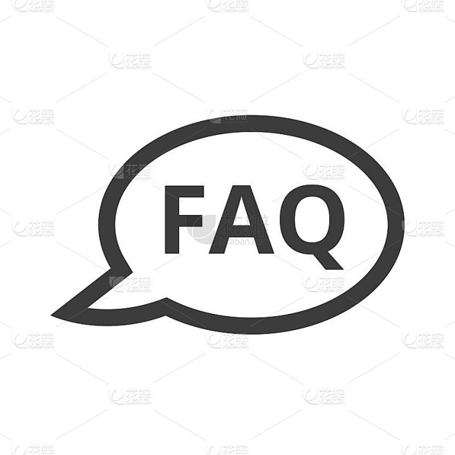 FAQ icon on white background.