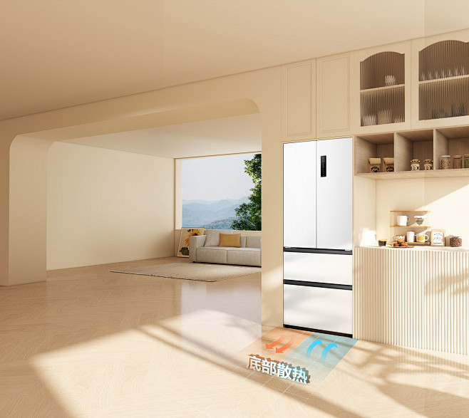 T7底部散热 TCL T7冰箱 绝美小冰箱 场景美图，创建信详情页家居美图。更多作品，站k：懿设计。小红s：壹元二公子。-花瓣网