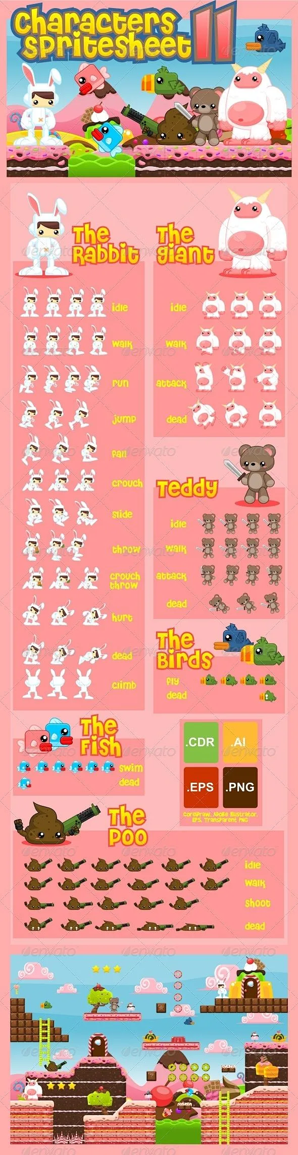 Characters Spritesheet 11 - Characters Vectors图片_BG图片素材-花瓣网
