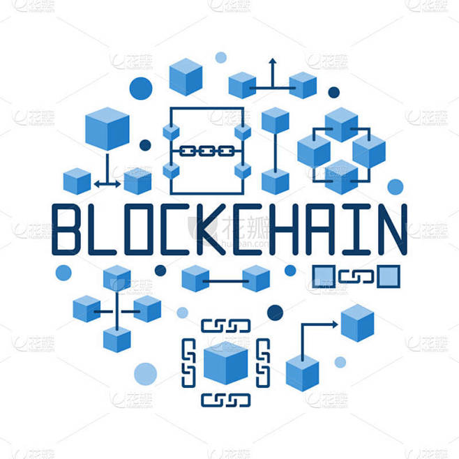 Blockchain 圆概念蓝色向量例证