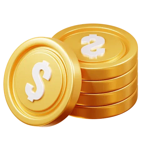 Coins Stack 3D Icon-花瓣网