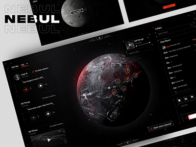 Netlify x FUI 3d dark mode data data visualization e3d earth fui interface social ui uiux ux web ...