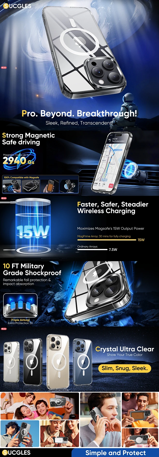 Amazon.com: [2024 New] for iPhone 15 Pro Case with MagSafe, Strongest ...